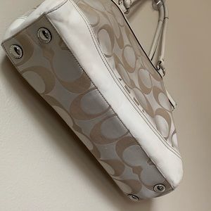 Coach | Bags | Coach Logo Handbag Beige Cream | Poshmark